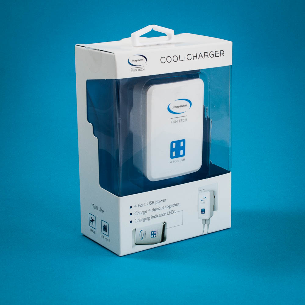 Cool Charger: 4 Port Multi USB Plug for Multi Phone Charging