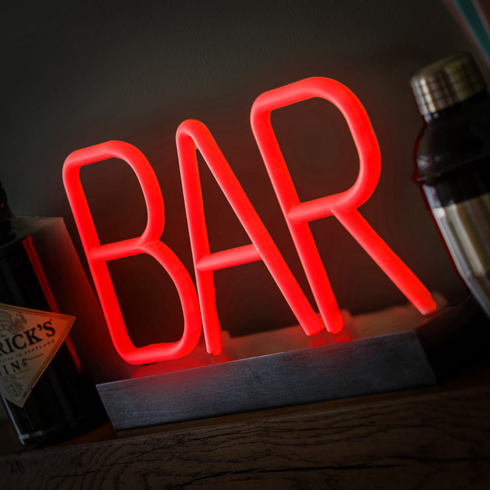 LED Light-Up Neon Bar Sign - Portable and Durable