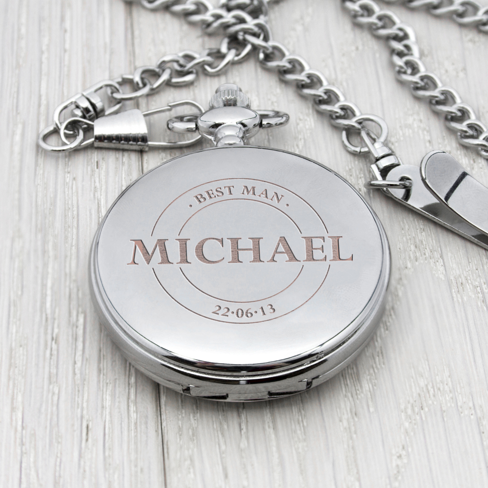 Personalised Silver Emblem Pocket Watch