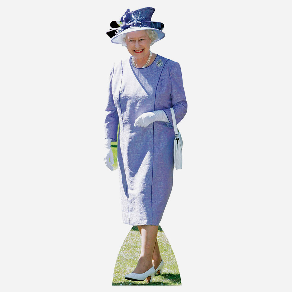 Queen Elizabeth II in Lilac Dress Lifesize Cardboard Cutout