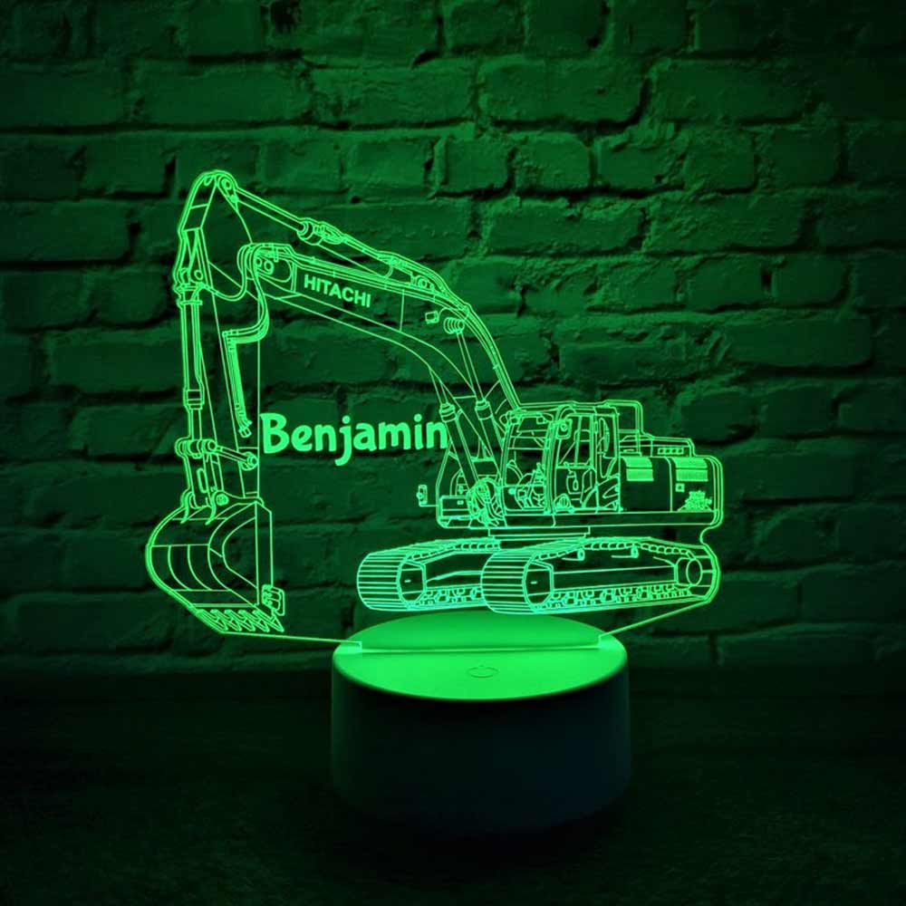Personalised Digger LED Light