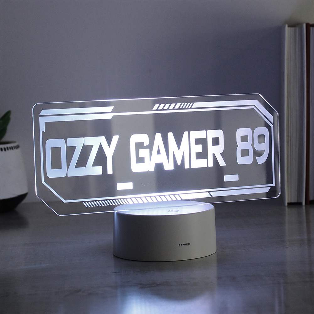 Personalised Colour Changing Gamer Tag LED Light