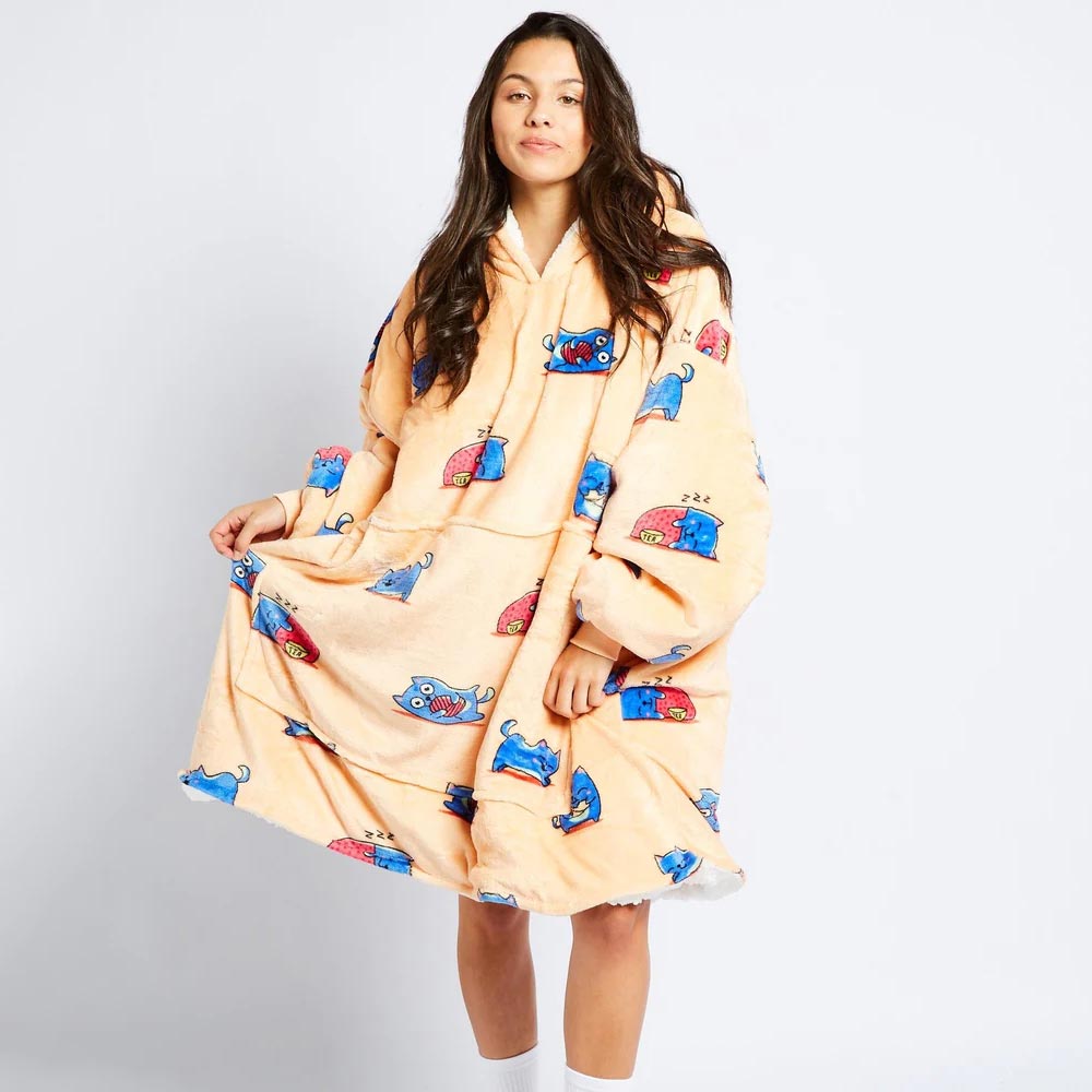 Cat Oodie Hooded Blanket