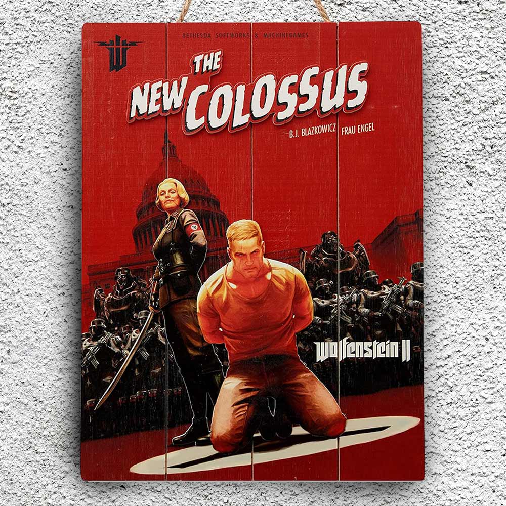 Wolfenstein The New Colossus Collectable 3D Wood Art