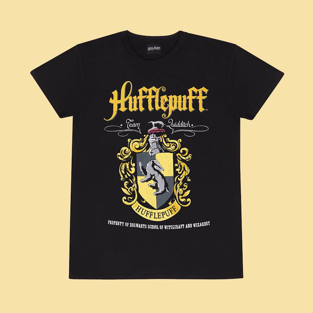 Harry Potter: Hufflepuff Black Crest T-Shirt