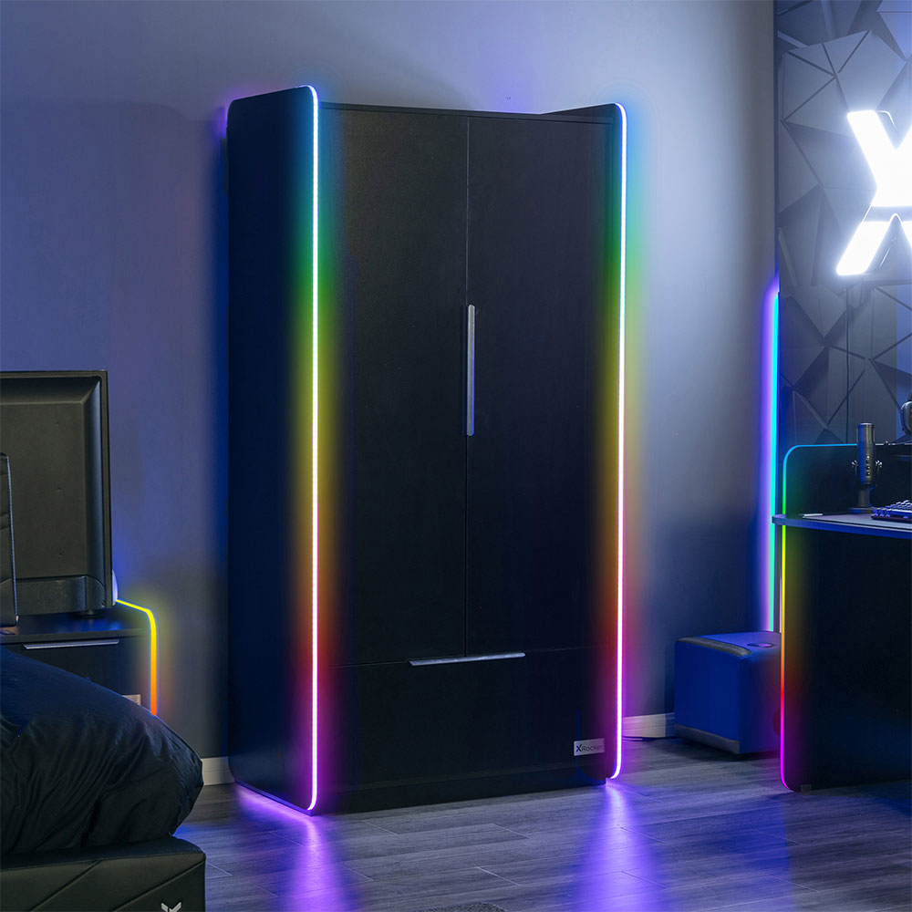 Electra 2 Door Wardrobe with Drawer & App Controlled LED Lights