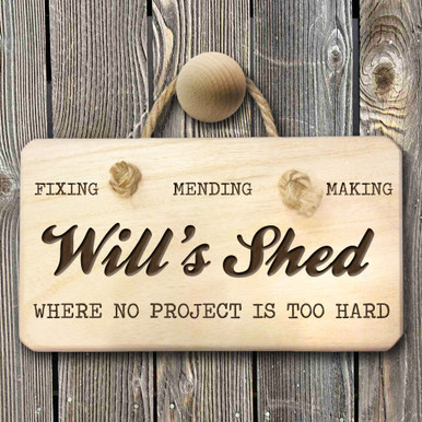 Personalised No Project Too Hard Shed Sign | Menkind