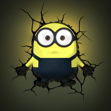 Minions 3D Wall Light (Bob) - Fun LED Light - Yellow & Blue