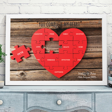 Personalised You Complete My Heart Poster