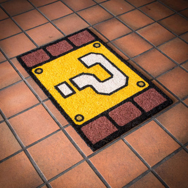 Official Super Mario Doormat Featuring Question Mark Block