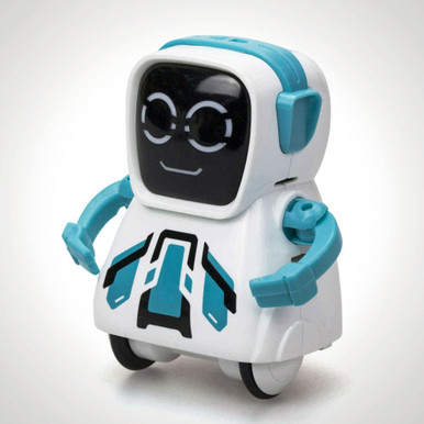 Pokibot the Portable and Interactive Robot Friend - White / Blue