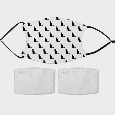 Black Cat Design Face Mask