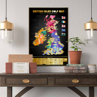 British Isles Golf Courses Scratch Map