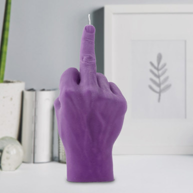 F*ck You Middle Finger Candle Hand – Purple