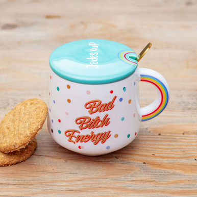 Personalised Bad Bitch Energy Rainbow Mug