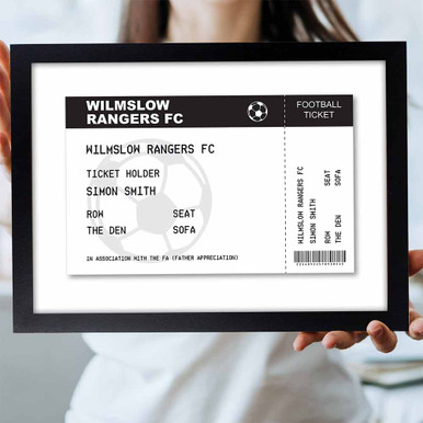 Personalised Football Ticket Framed Print | Menkind