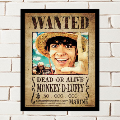One Piece Live Action Luffy Wanted Poster Framed Collector Print - 30 x ...