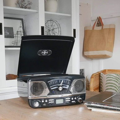 Steepletone Roxy 4 Record Player - Black | Menkind