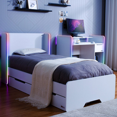 Electra LED Single Bed with Storage