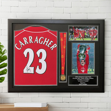 Jamie Carragher Signed Liverpool Shirt - Framed | Menkind