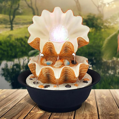 Clam Shell Pearl Indoor Water Fountain