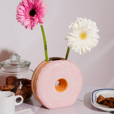 Pink Doughnut Shaped Vase