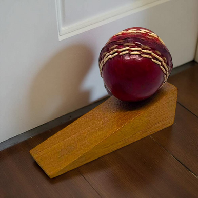 Real Leather Mini Cricket Ball Door Stop | Menkind