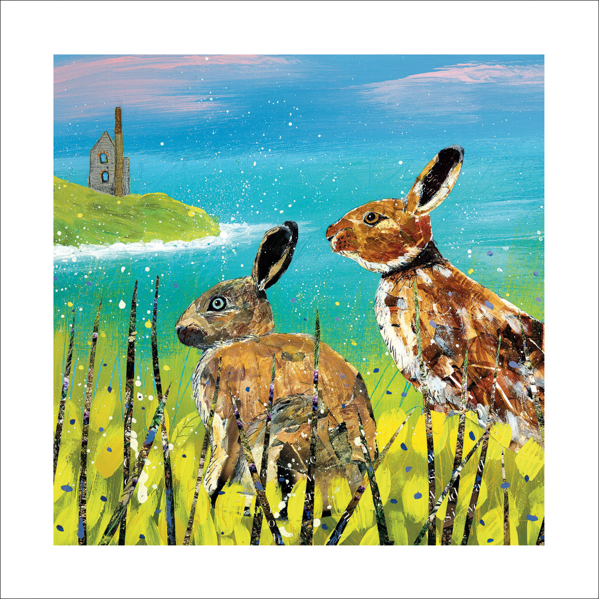 AS96363 - Tin Mine Rabbits (1 blank card) - ECO-FRIENDLY CARDS.SHOP