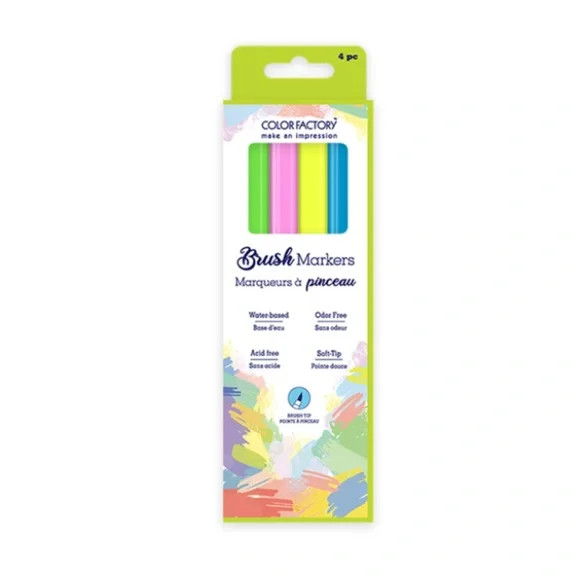BRUSH MARKERS 4PC COLOR FACTORY