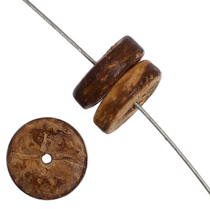 Coco Wheels 15Mm Brown 16" Strung - Western Varieties