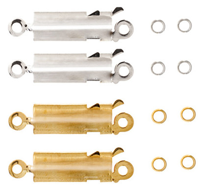 Bullet Clasps & Crimps Gold Silver 4 Sets - Western Varieties