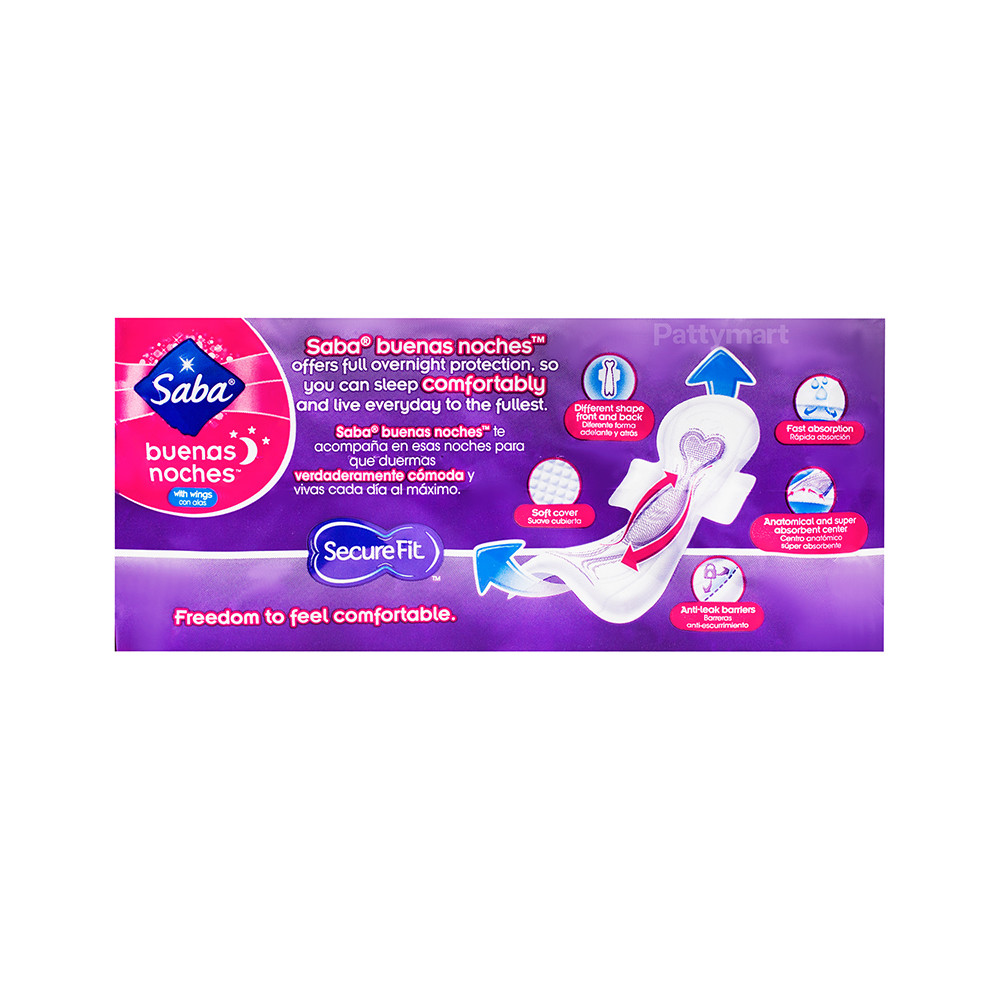 Saba- Extra long pads, Maxi overnight/ Toallas Extralargas Buenas ...