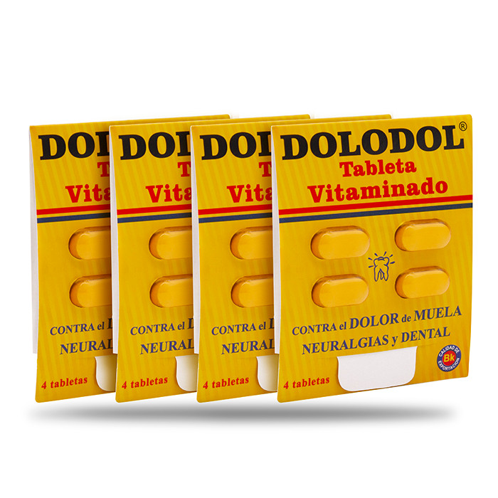 4 Pack of Dolodol x 4 Caps / 4 Sobres de 4 Caps