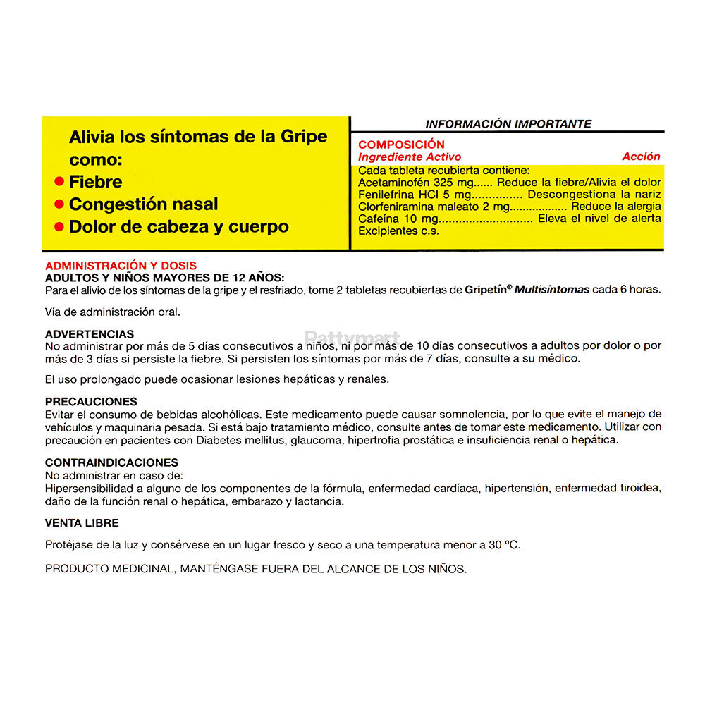 Gripetin Multisintomas / Multisymptom 120 tabs