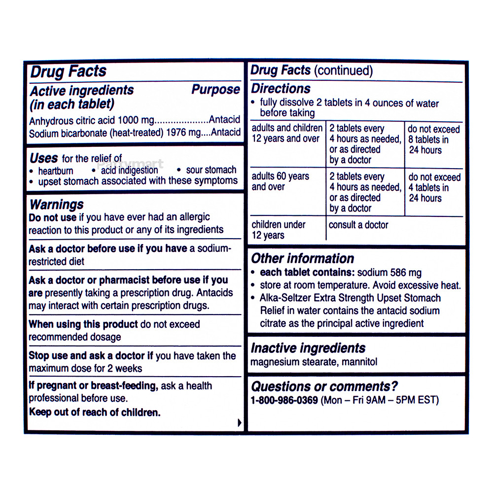 Alka Seltzer Extra Strength (72 Tabs)