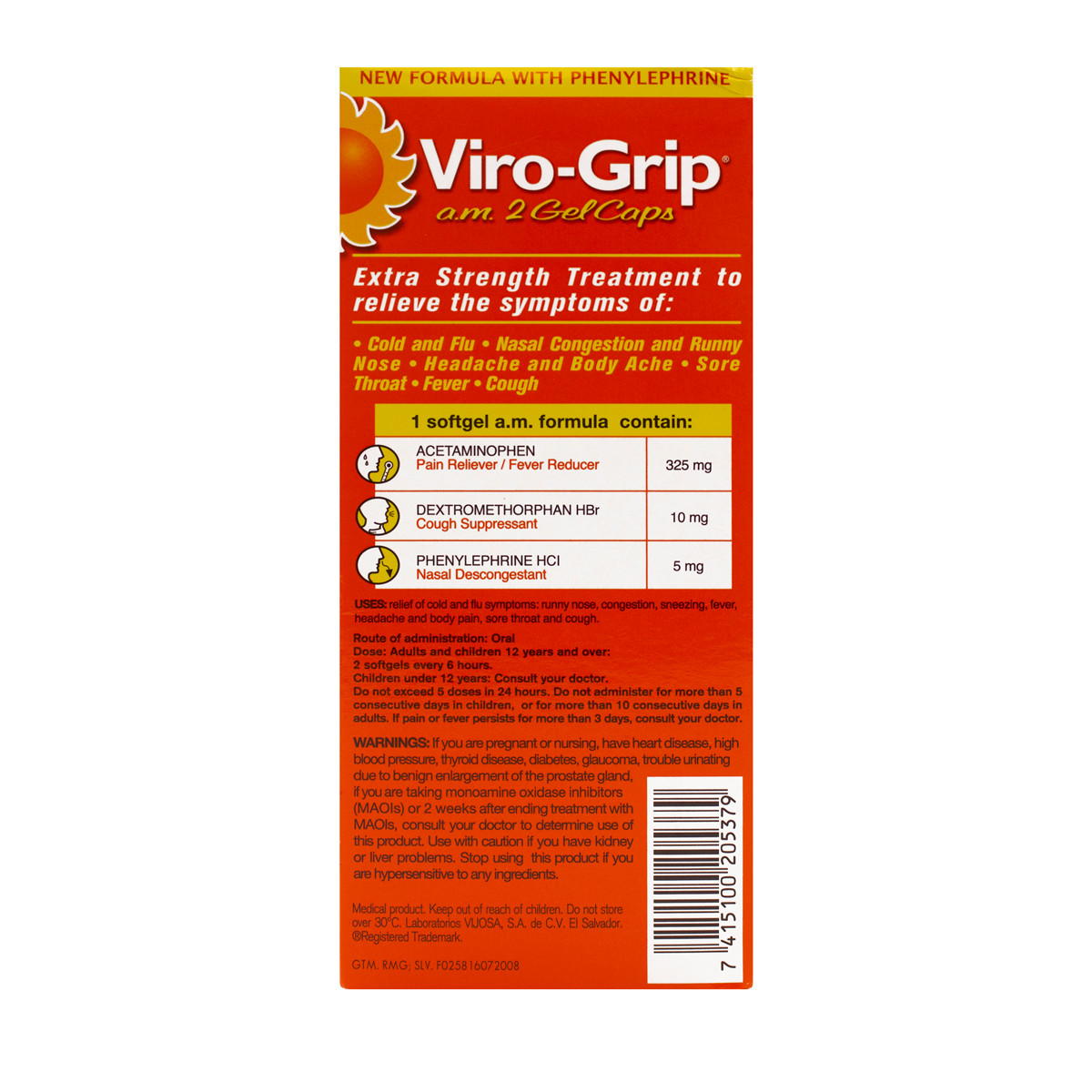 Virogrip Dia with 2 gel caps each