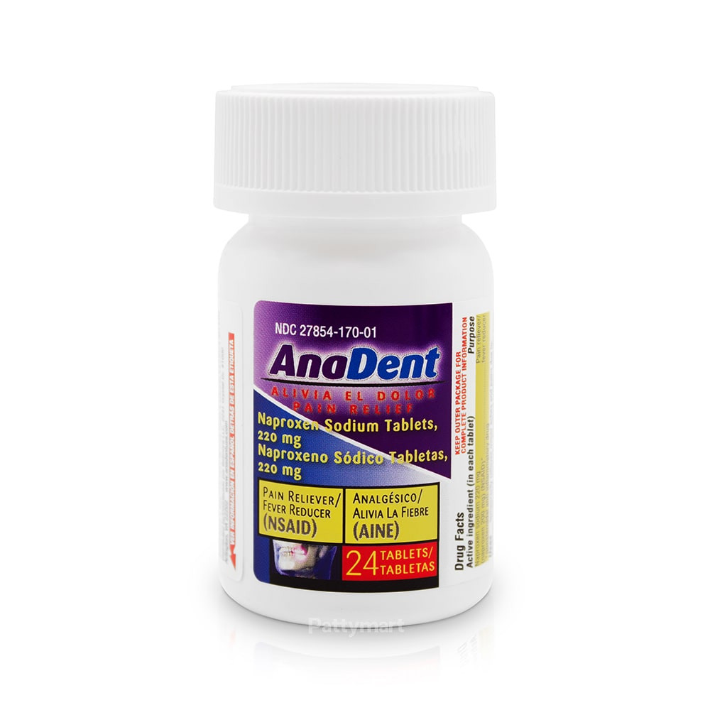Anadent- Pain Reliever/ Alivia el dolor x 24 tabs