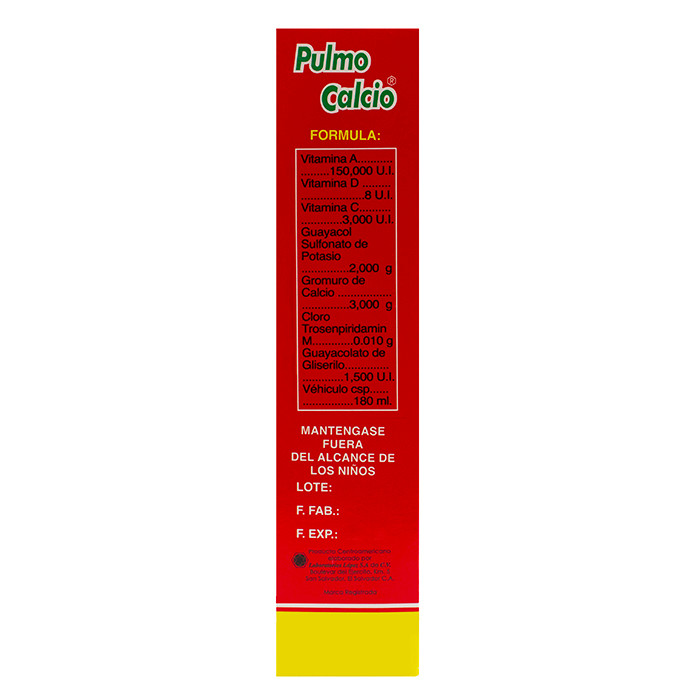Pulmo Calcium Vitamin Syrup/ Pulmo Calcio Vitaminado Jarabe x 240 ml