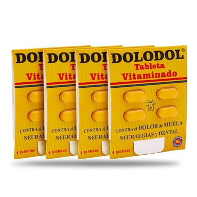 4 Pack of Dolodol x 4 Caps / 4 Sobres de 4 Caps