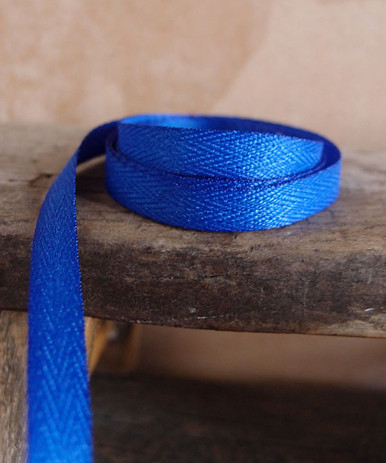 Royal Blue Herringbone Twill Ribbon (3 sizes) - Packaging Decor