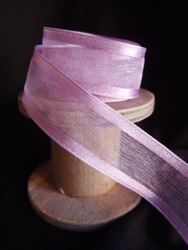 Lavender Sheer Ribbon with Satin Wired Edge (3 sizes) - Packaging Decor