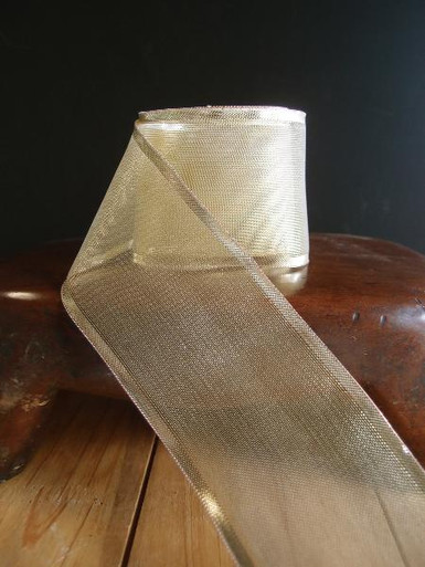 Gold Bold Edge w/Wire Metallic Ribbon (4 sizes) - Packaging Decor