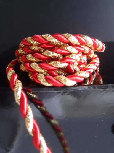 Red & Gold Rope 5.5mm x 10Y - Packaging Decor