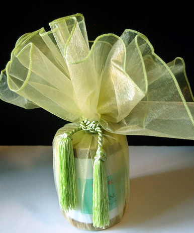 Mint Sheer Wrapper w/Tassel 28" dia. - Packaging Decor
