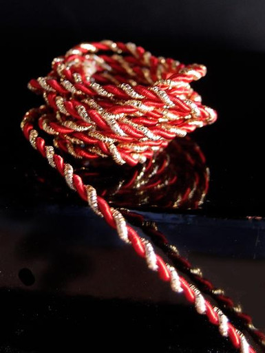 Red & Gold Rope 2.5mm x 20Y - Packaging Decor
