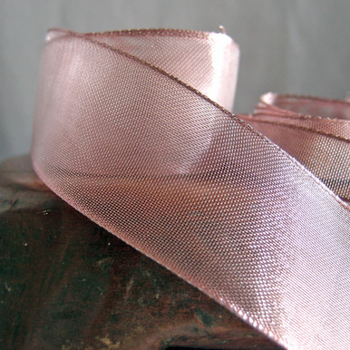 Rose Gold Metallic Mesh with Wired Ribbon, 3 sizes