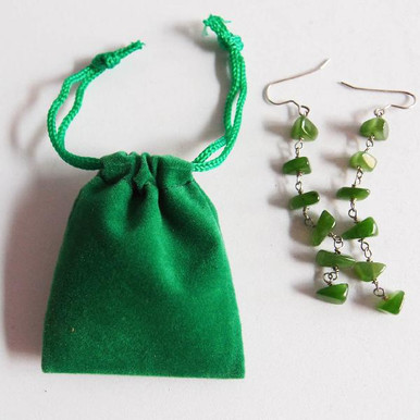 Kelly Green Velvet Bags (5 sizes) - Packaging Decor