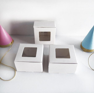 White Kraft Window Box 2 ½ x 2 ½ x 1 ½ inches, Wholesale Kraft Boxes