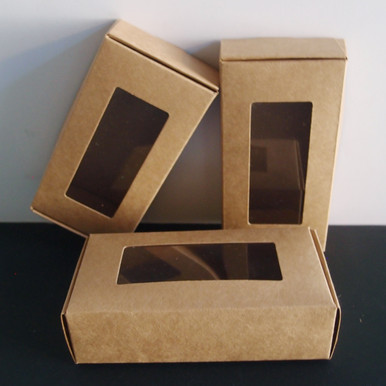 Natural Kraft Window Box 5 x 5 x 2 inches, Wholesale Kraft Boxes
