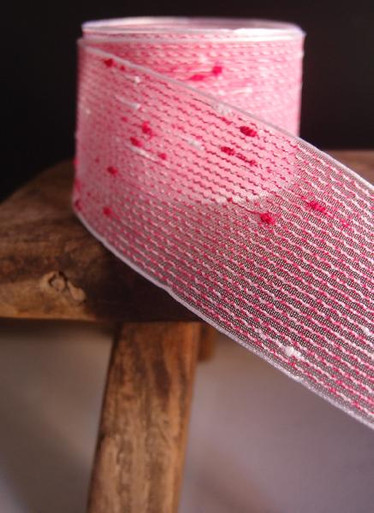 Hot Pink Tufted Cotton Mesh Ribbon (2 sizes) - Packaging Decor
